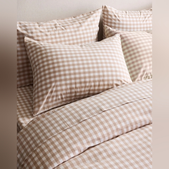 Quince | Bedding | Classic Organic Percale Duvet Cover Set In Cafe Gingham Kingcal King | Poshmark